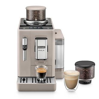 DeLonghi Rivelia - Perfetto Kaffeevollautomat mit Milchaufsch&auml;umer, 8 One-Touch-Getr&auml;nke, Touch-Display, austauschbare Bohnenbeh&auml;lter zum Wechseln der Kaffeebo