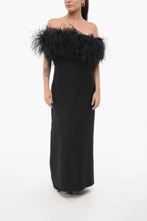 Valentino Kleid aus Wollmischung mit Federn Valentino
