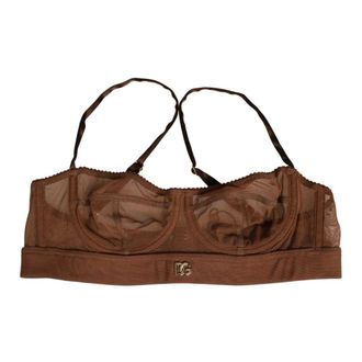 Dolce & Gabbana Femme, Sous-v&ecirc;tements, Brun, Taille: 38 FR Soutien-gorge balconnet en tulle