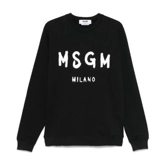 Msgm Msgm, Homme, Sweatshirts et sweats &agrave; capuche, Noir, Taille: S SweaT-shirt Noir Style Classique Coupe Confortable