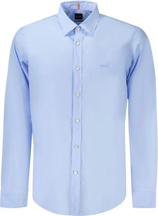HUGO BOSS Homme, Chemises, Bleu, Taille: L Chemise Bleue &agrave; Col Italien &agrave; Manches Longues