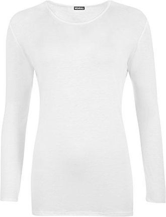 WearAll T-Shirt Simple &agrave; Manches Longues - Hauts - Femmes - Blanc - 52-54