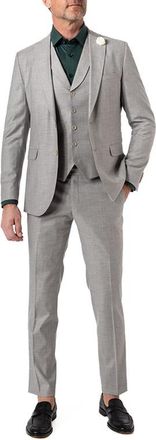 CG - Club of Gents Herren Anzug grau meliert Slim Fit