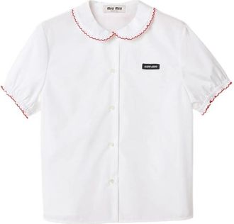 Miu Miu Embroidered Poplin Shirt