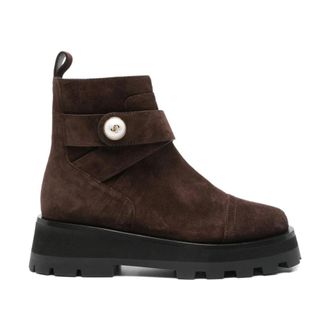Jimmy Choo London Braune Wildleder Perlen Stiefeletten - - Shoes - Damen - Braun - 37 1/2 EU
