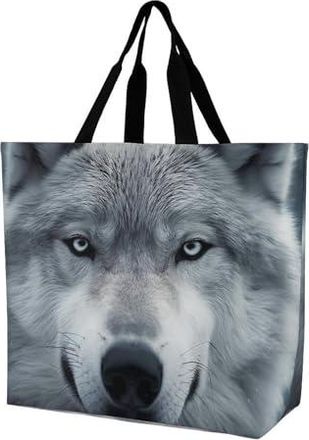 Generic Loup Solitaire Sac Courses Pliable Tote Bag R&eacute;utilisable Sac Cabas Pour Gym Travail Shopping