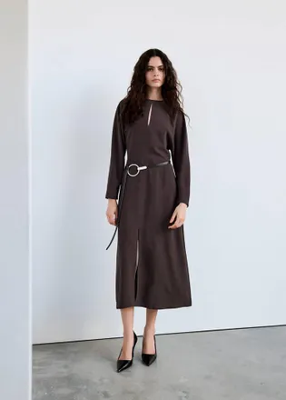 Mango Robe tania chocolat - Femme - XS - MANGO