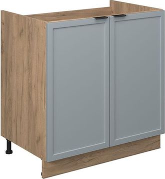 Vicco Meuble bas sous-&eacute;vier Fame-Line, Bleu clair-gris, 80 cm sans plan de travail Vicco