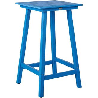 Beliani Beliani - Table de Jardin 59 x 59 cm pour Patio Ext&eacute;rieur en Bois Synth&eacute;tique Bleu Adirondack