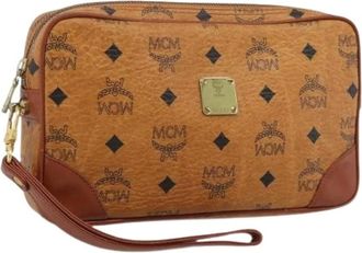 MCM Sac pochette Pre-owned - Femme - Pre-owned - Brun - Taille: ONE Size