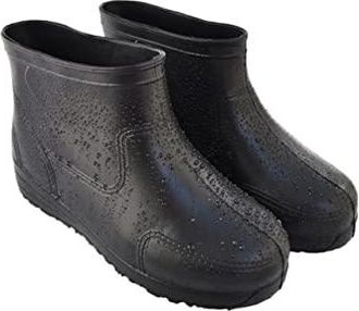 FOMIYES Pluie Basses Antidérapantes Résistantes Aux Acides pour Homme Semelle Épaisse et Renforcée Chaussures de Pluie Portables Noir