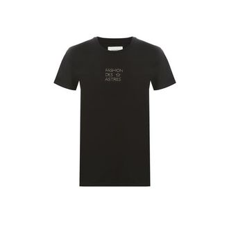 Saison 1865 T-Shirt mit gestickter Aufschrift - Schwarz
