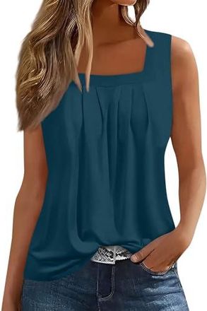 Generic Debardeur Femme Chic et &eacute;l&eacute;gant Chemisier sans Manche D&eacute;bardeur Crop Top Ete Haut Chic et Elegant Caraco Vetement Femme Tee Shirt sans Manche Fluide A