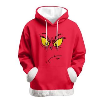 Generic Le Grinch Sweat A Capuche Femme Noël Sweatshirts Chaud Sweet Vetement Costume Pilou Oversize Deguisement The Pulls Plaid Polaire 2025 Adulte Vêtements