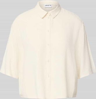 Jake*s Casual Relaxed Fit Hemdbluse aus Viskose-Leinen-Mix