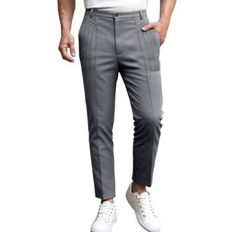 Generic Pantalon de jogging pour homme - Coupe ajust&eacute;e - Taille &eacute;lastique - Confortable - Pour le quotidien - Pour les tenues de printemps et d&eacute;t&eacute;, gris fonc&eacute;