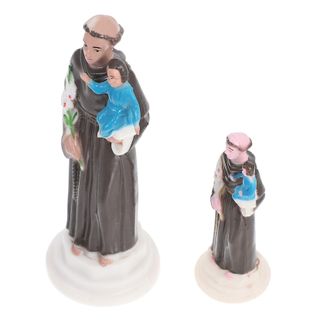 Pretyzoom 2 St&uuml;ck Heilige Antonius Statuen Aus Handgefertigtem Material Jesuskind Figuren F&uuml;r Regaldekoration Katholische Tischdeko Europ&auml;ischer Stil