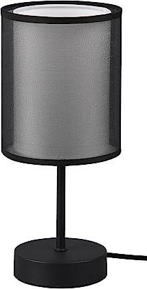 Trio Leuchten Tischleuchte Burton 511400132, Metall Schwarz matt, Schirm Stoff weiß, exkl. 1x E14