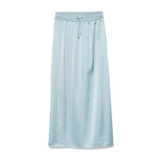 Herno Satinrock mit Kordelzug - - Skirts - Damen - Blau - S