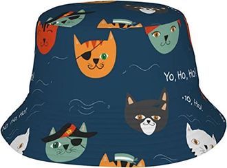 Generic Mode Seau Chapeau Motif de Chat Mignon Chapeaux de Soleil de Plage Funky Extérieur Casquette pour Été Femmes Vacances