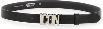 Dsquared2 Femme, Accessoires, Noir, Taille: 90 CM Vacchetta Stampa Icon Belt