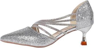 Generic Chaussures de danse pour femme pour lintérieur, danse latine, talon moyen, hiver, design tendance et sangle de cheville, convient pour la danse de sal