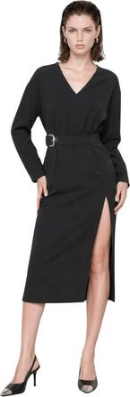 Kocca Femme, Robes, Noir, Taille: 42 FR Robe portefeuille midi ceintur&eacute;e