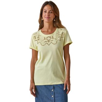 Daxon by - Tee-shirt fantaisie brod&eacute; et ajour&eacute;