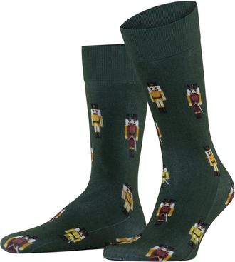 Burlington Herren Socken Christmas M So Baumwolle gemustert 1 Paar, Gr&uuml;n Eucalyptus 7502 December Days, 40-46