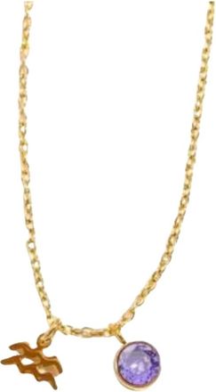 Dansk Copenhagen Wasserdichtes Wassermann Amethyst Halskette - - Accessories - Damen - Gelb - ONE SIZE