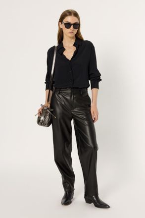 Gerard Darel Pantalon droit en simili cuir - CARMEN - Noir