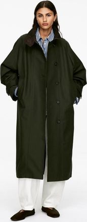 Arket Langer Baumwollmantel -Grün