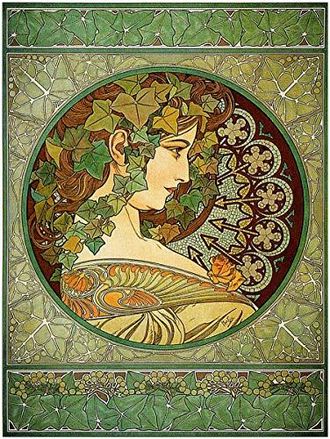 Wee Blue Coo Alphonse Mucha Laurel 1901 Old Master Painting Wall Art Print Mur D&eacute;cor 30 x 41 cm