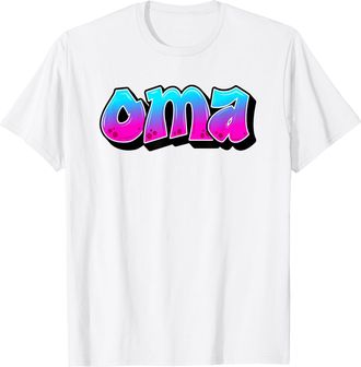 BDAZ Oma Grandmother Graffiti Personalisierter Name Gr&uuml;n Rosa Frauen T-Shirt
