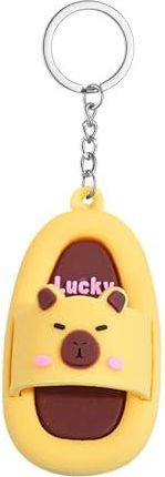 Generico Capitaine de Capybara - Capybara Slipper Shape Ornament - Voyager &agrave; l&eacute;cole et voyager avec porte-cl&eacute;s en PVC pour sac &agrave; bandouli&egrave;re, sac &agrave; dos, Jaune,