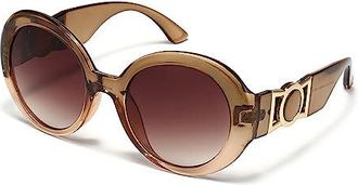 Generic Lunettes de soleil rondes pour femme - Style vintage - UV400, Thé, Taille unique