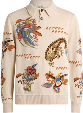 Etro jacquard polo sweater - Nude