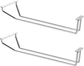 DOITOOL 2 Stück Edelstahl Stielglashalter Hängeregal für Weingläser und Kelchgläser Stabiles Goblet Rack für Zuhause Bar Restaurant Silber Platzsparend und El