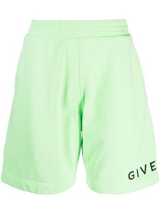 Givenchy short de sport &agrave; logo imprim&eacute; - Vert