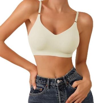Generic Brassi&egrave;re triangulaire sans couture pour femme, confortable, l&eacute;g&egrave;rement doubl&eacute;e, sans couture, 2026, blanc, XL