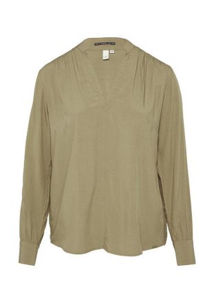 QS by s.Oliver Langarmbluse Bluse Viskosebluse mit Tunika-Ausschnitt