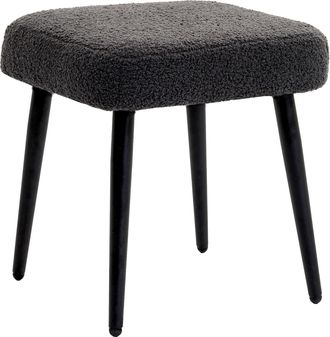 HOMCOM Sitzhocker Hocker quadratisch mit weichem Sitzkissen Stahlbeinen Fußhocker mit Kaschmir-Optik Polsterhocker Ottoman für Schlafzimmer, Wohnzimmer, Dunk