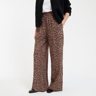 La Redoute Collections Pantalon Large Taille Haute Imprim&eacute; L&eacute;opard