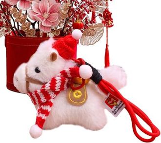 Generic Sghtil Porte-cl&eacute;s pour femme - Peluche douce 2026 Ann&eacute;e du Cheval Porte-cl&eacute;s en peluche, pendentif cheval pour sac &agrave; dos | pour femmes, hommes, filles