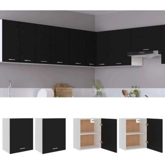 vidaXL Armoires suspendues 2 pcs Noir 50x31x60 cm Agglom&eacute;r&eacute;