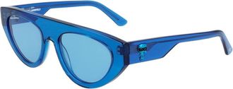 Karl Lagerfeld Femme, Accessoires, Bleu, Taille: ONE Size Lunettes de Soleil en Ac&eacute;tate Bleu