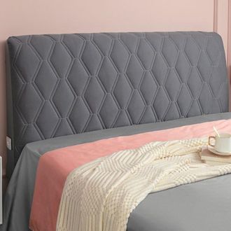 Generic Weicher, elastischer Samtbezug für das Kopfteil des Bettes, Dicker, waschbarer Stoff, leicht zu verstauen, für Twin-, Full-, Queen- und King-Size-Bett