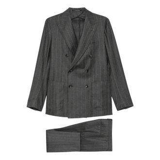 Tagliatore Homme, Costumes, Gris, Taille: 2XL Costume crois&eacute; &agrave; rayures tennis
