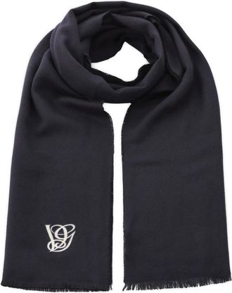 Valentino Garavani T&uuml;cher & Schals - Wollschal mit Stickerei - Gr. unisize - in Blau - f&uuml;r Damen