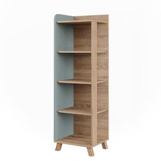 Vicco Badregal Sonoma/Blau Karen 40x128x35 cm - Die Badezimmermöbel, Mehr Ordnung im Badezimmer durch übersichtliche Ablage